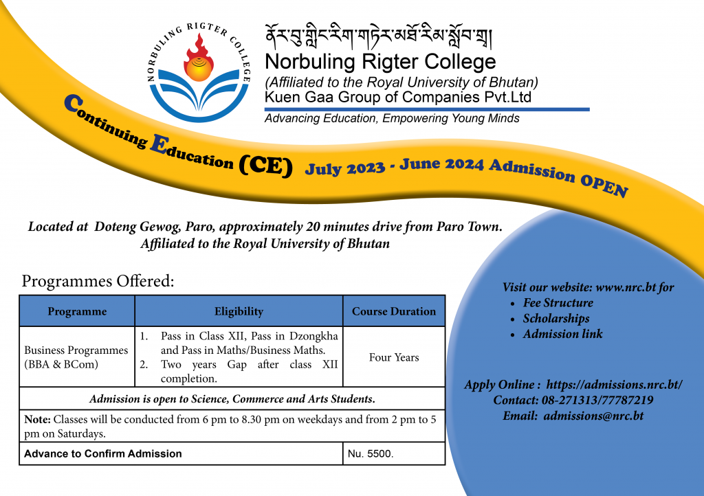 PTE 2023 Admission OPEN – Norbuling Rigter College